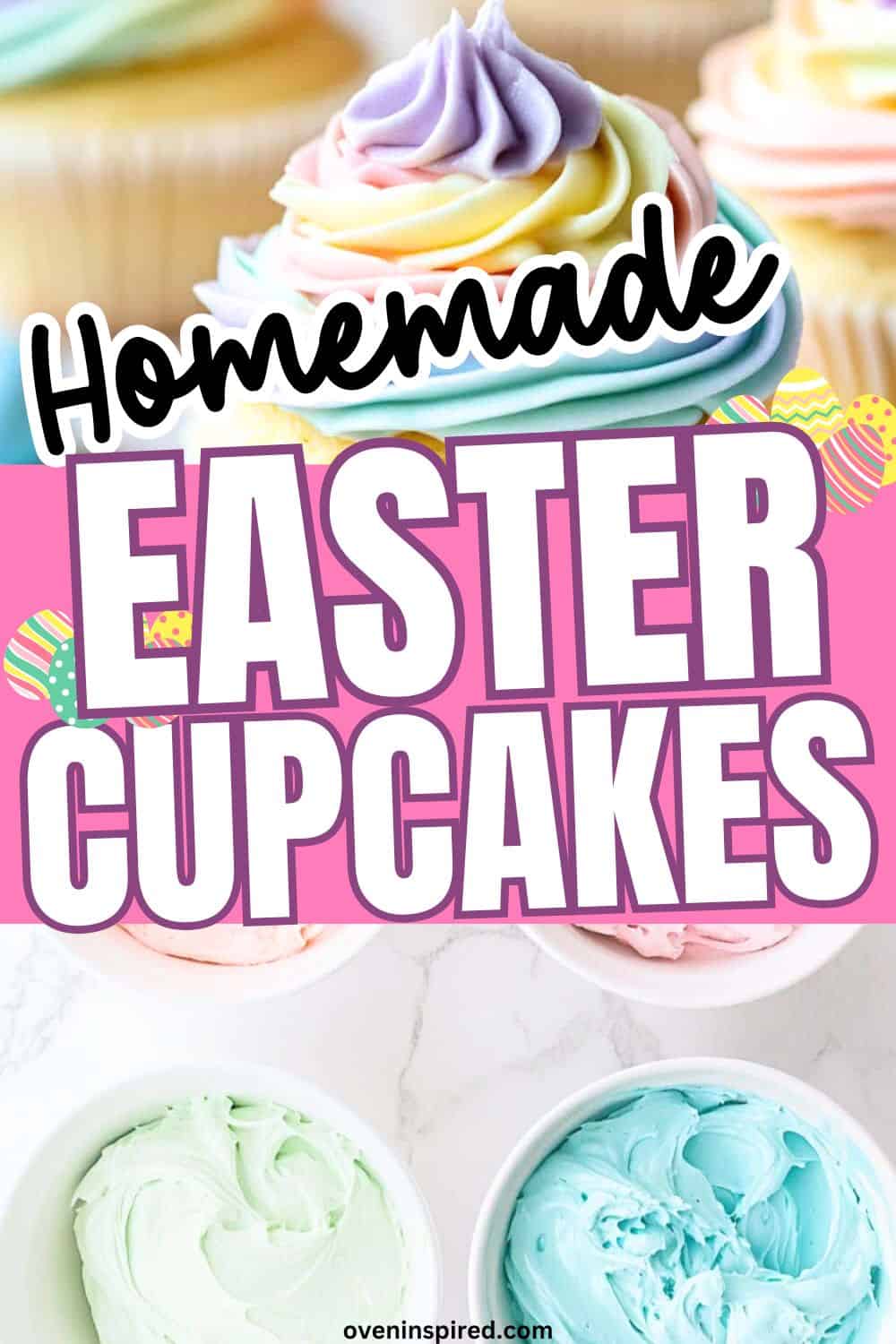 Tasty Rainbow Buttercream Easter Cupcakes