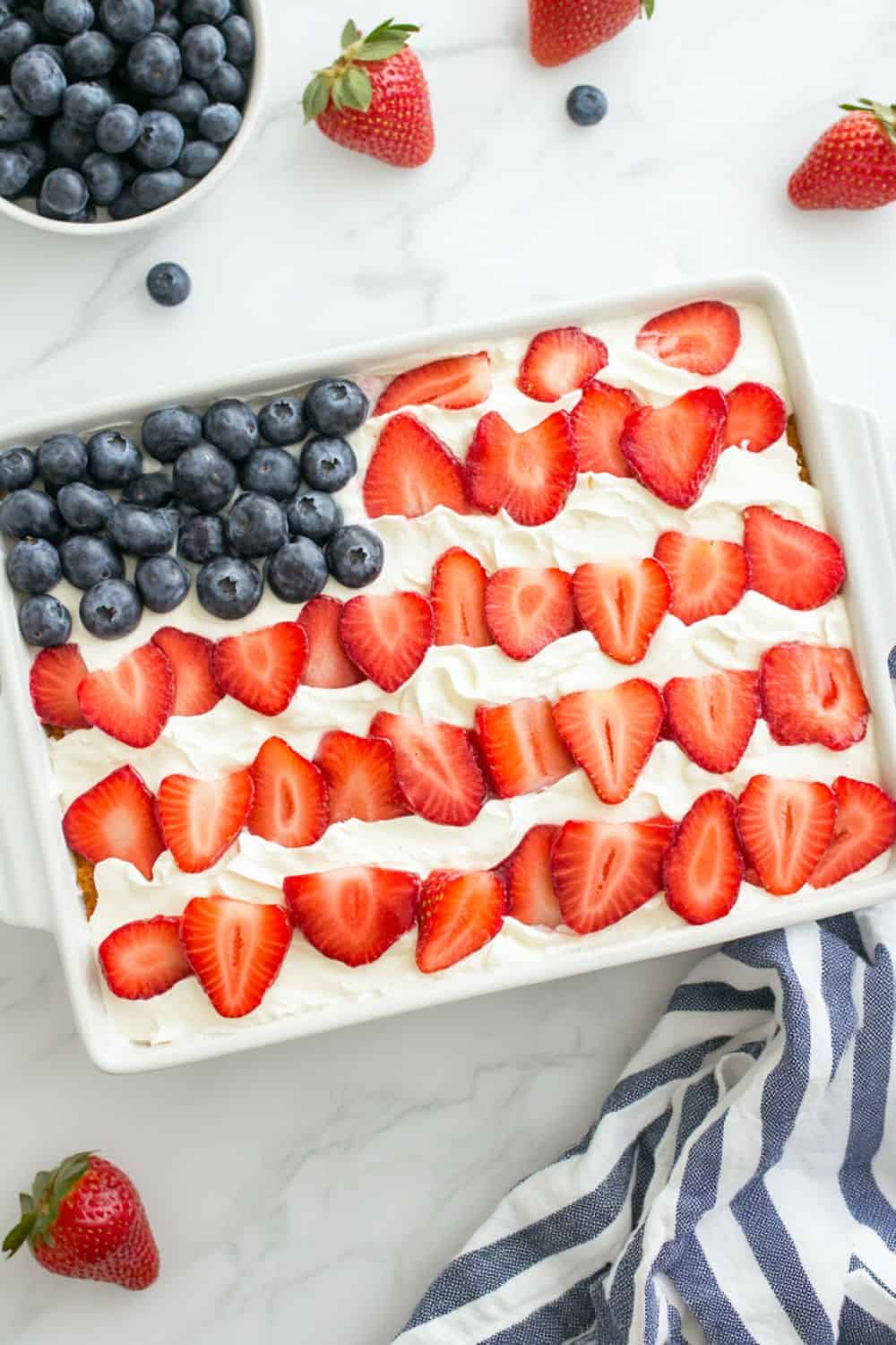 Easy 4th of July Jello Flag Cake Recipe